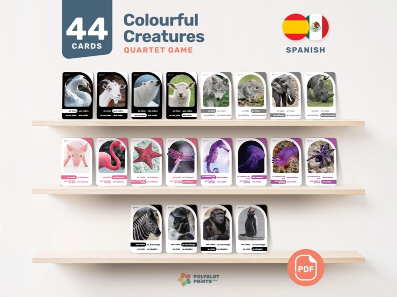 Spanish Animals Card Game | A1 Spanish Learning Game | Printable ...