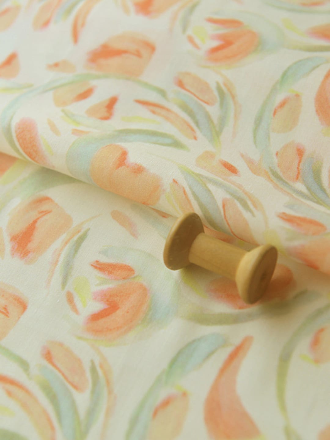 Polyester Cotton Fabric, Oil Painting Style, Design, Watercolor, Flower ...