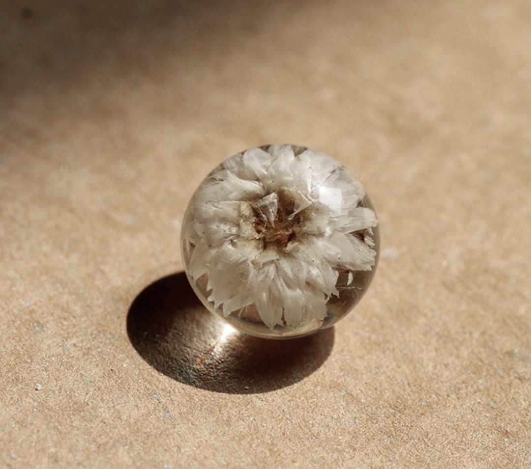 Set of 4, Round 11mm Button, Resin, Metal, Daisy, Eternal Flower ...