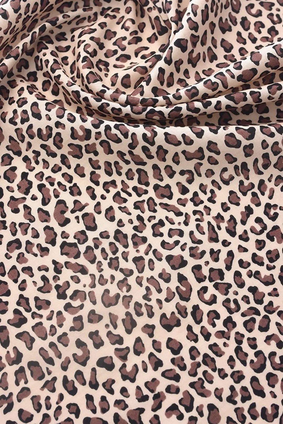 Cotton Fabric, Leopard Print, Black, Coffee, Brown, Sewing, for Fashion ...