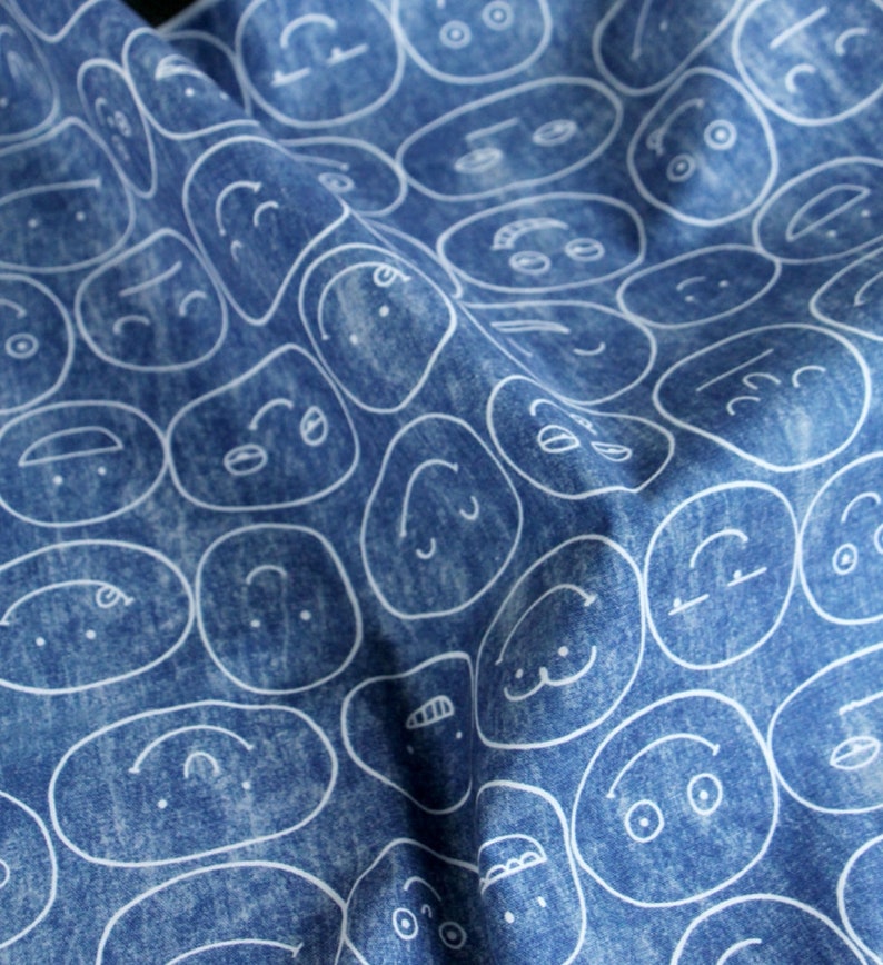 Cotton Fabric, Emoji, Emote, Emotion, Cartoon Potato, Various, Fashion ...