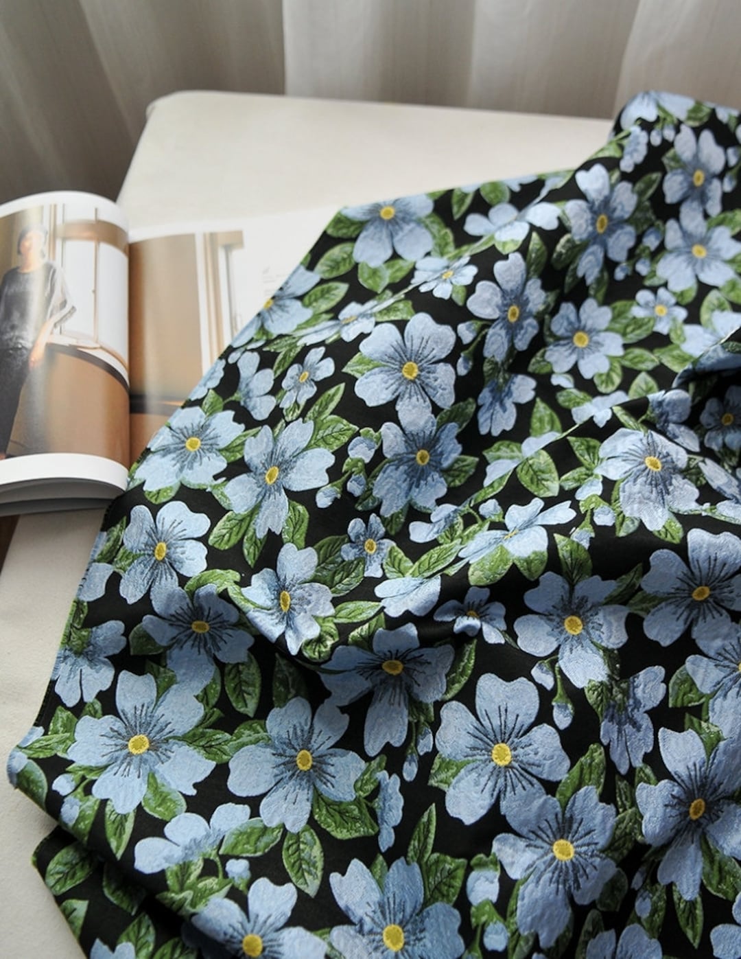 3D Emboss Dacron Fabric, Relief, Polyester Fibre, Sewing, Vintage Style ...