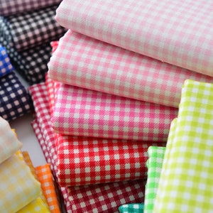 Cotton Fabric, Gingham, Grid, Classic, Fashion Design, Multi-color ...