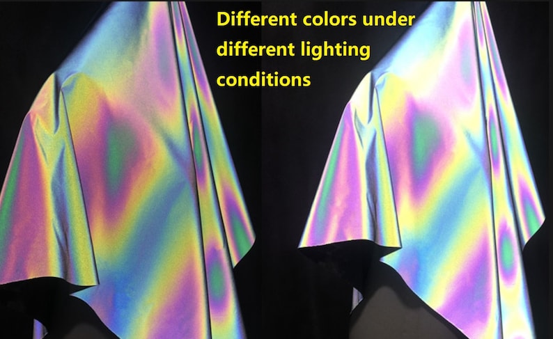 Frosted, Reflective Fabric, Iridescent Rainbow Reflective Fabric ...