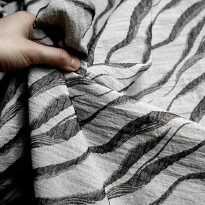 Dacron Fabric, Vintage Style, Zebra Print, Fashion Design, Black and ...