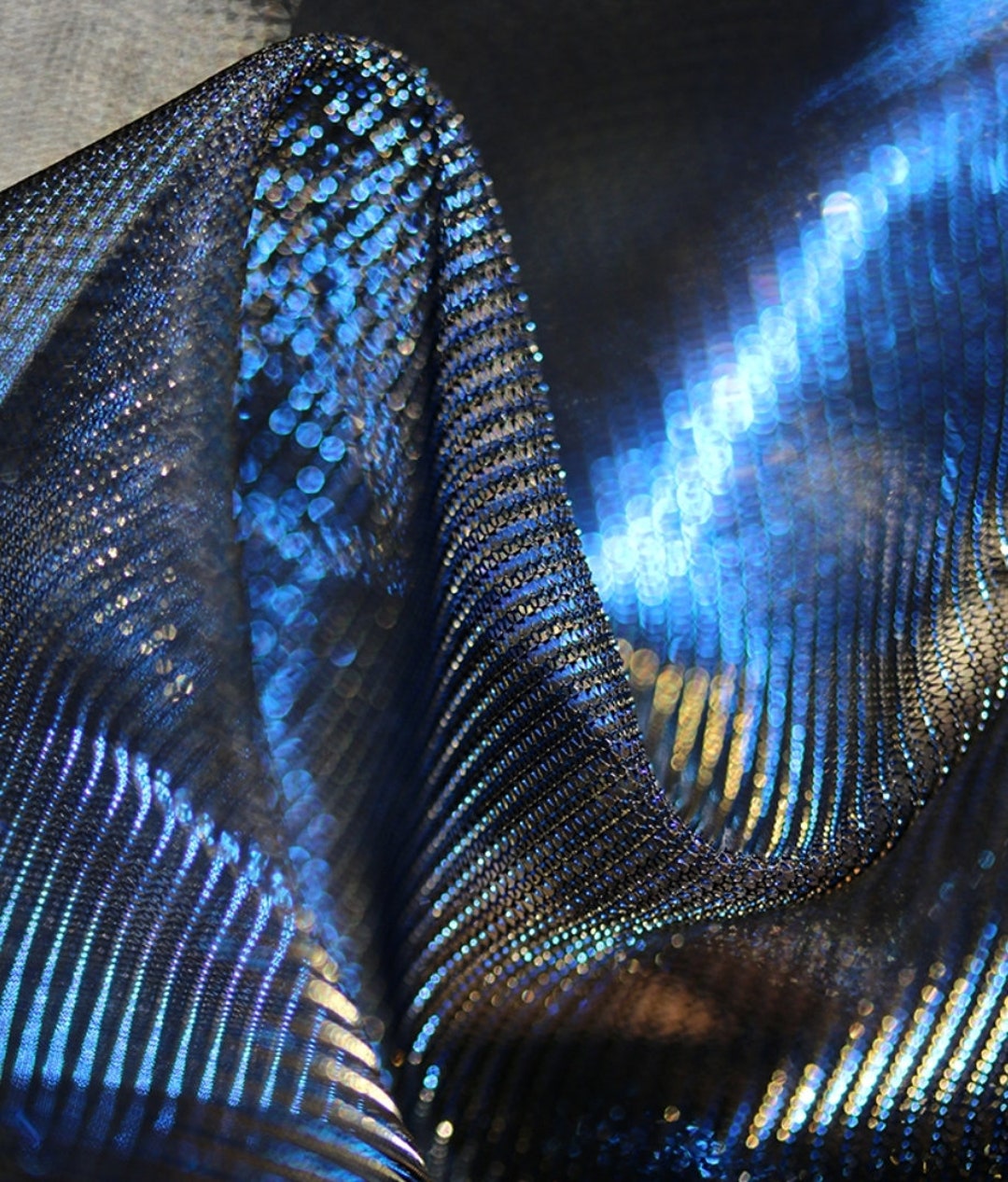 Dacron, Organza Fabric, Yarn, Gilding, Black, Deep Blue, Flashing ...