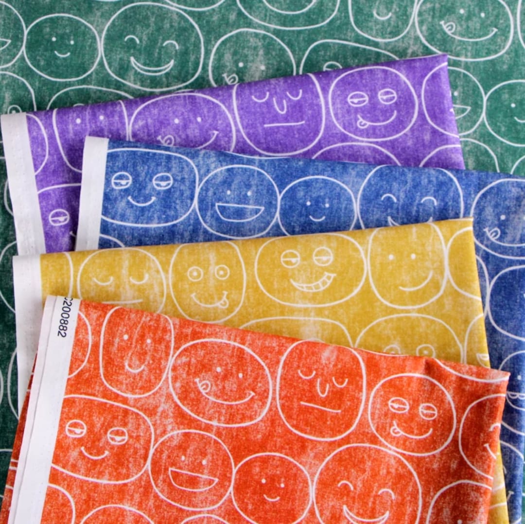 Cotton Fabric, Emoji, Emote, Emotion, Cartoon Potato, Various, Fashion ...