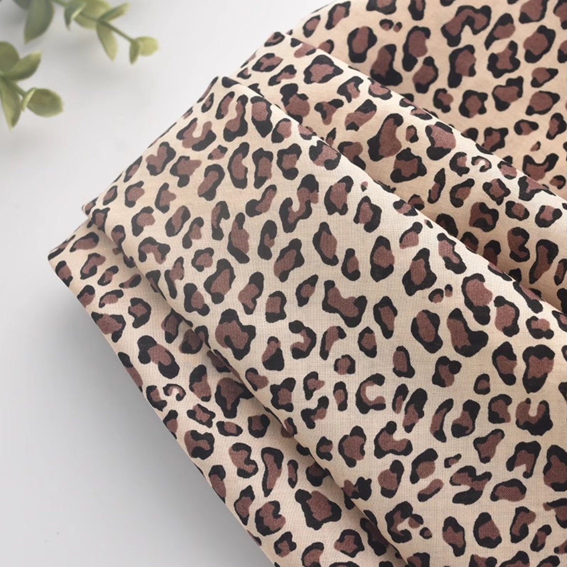 Cotton Fabric, Leopard Print, Black, Coffee, Brown, Sewing, for Fashion ...