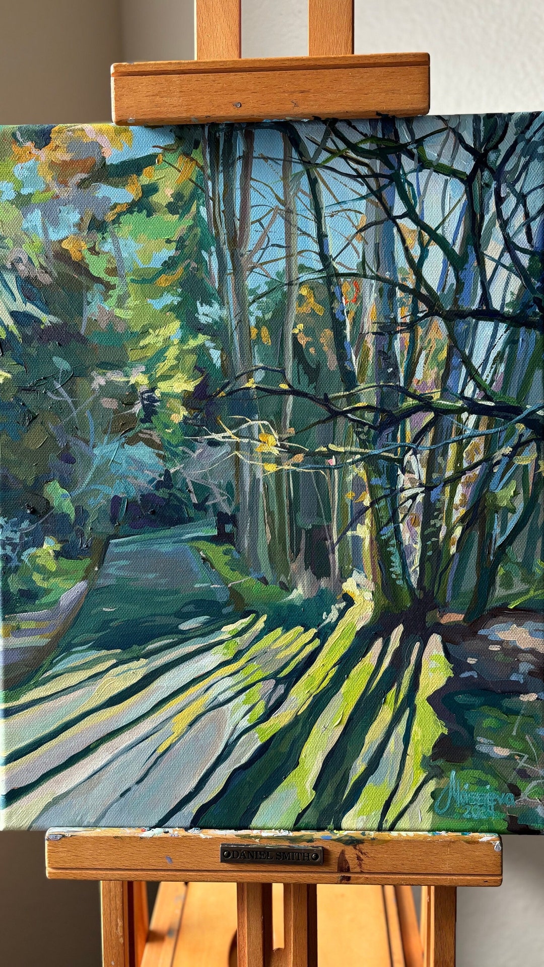 Original Oil Painting – “interweaving Sunbeams” | 14x11 in Forest ...