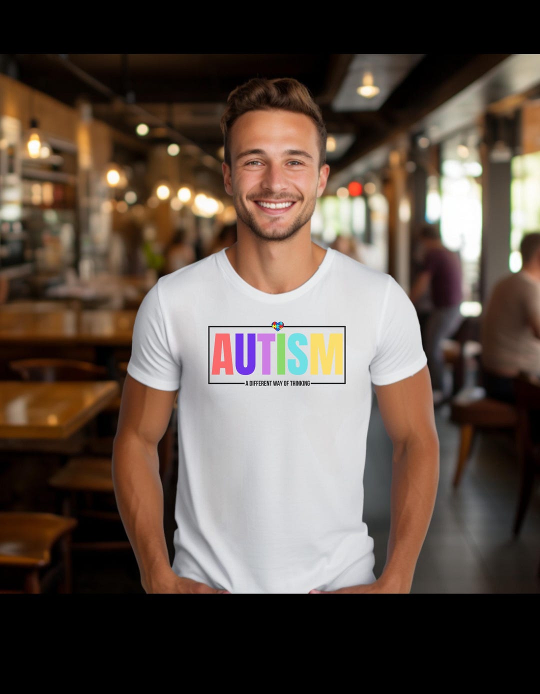 Colorful Autism Awareness T-shirt, Vibrant Letters With Puzzle Heart, Spread Understanding and ...