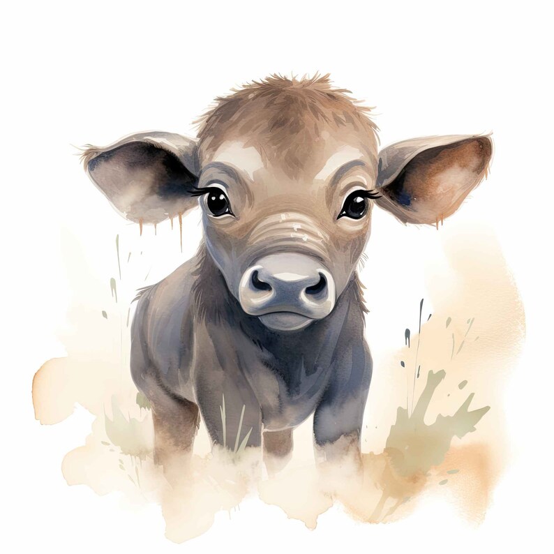 Safari Baby Animals Watercolor Clipart 10 PNG Pack Digital - Etsy