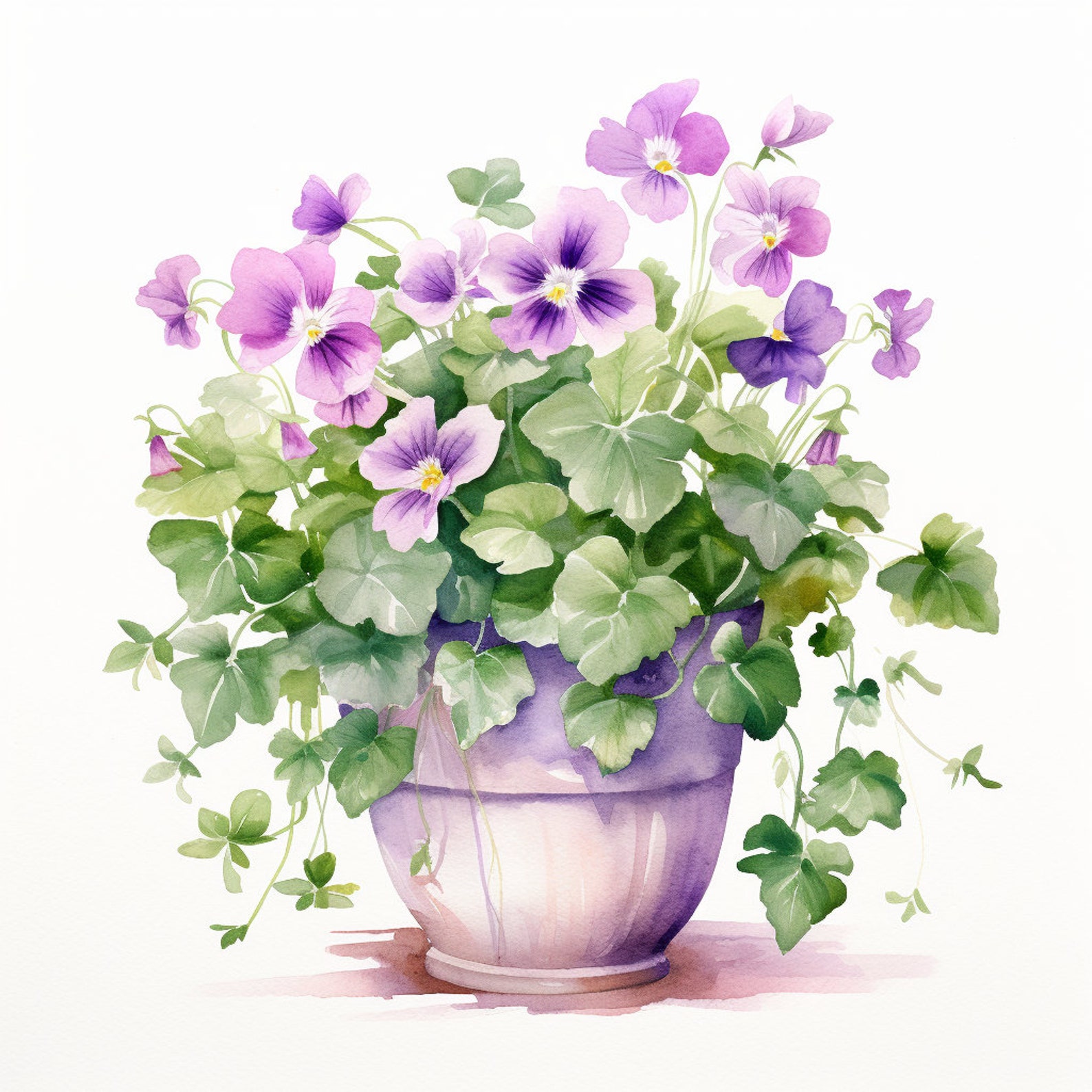 Spring Planters Clipart, 10 PNG Pack, Digital Download, Watercolor ...