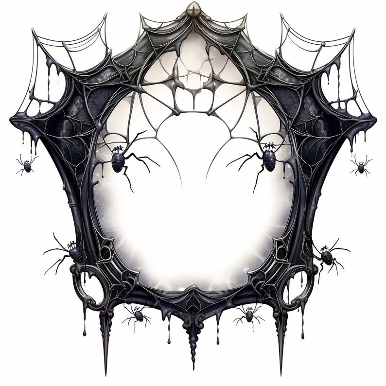 Gothic Spiderwebs Clipart, 10 PNG Pack, Digital Download, Watercolor ...