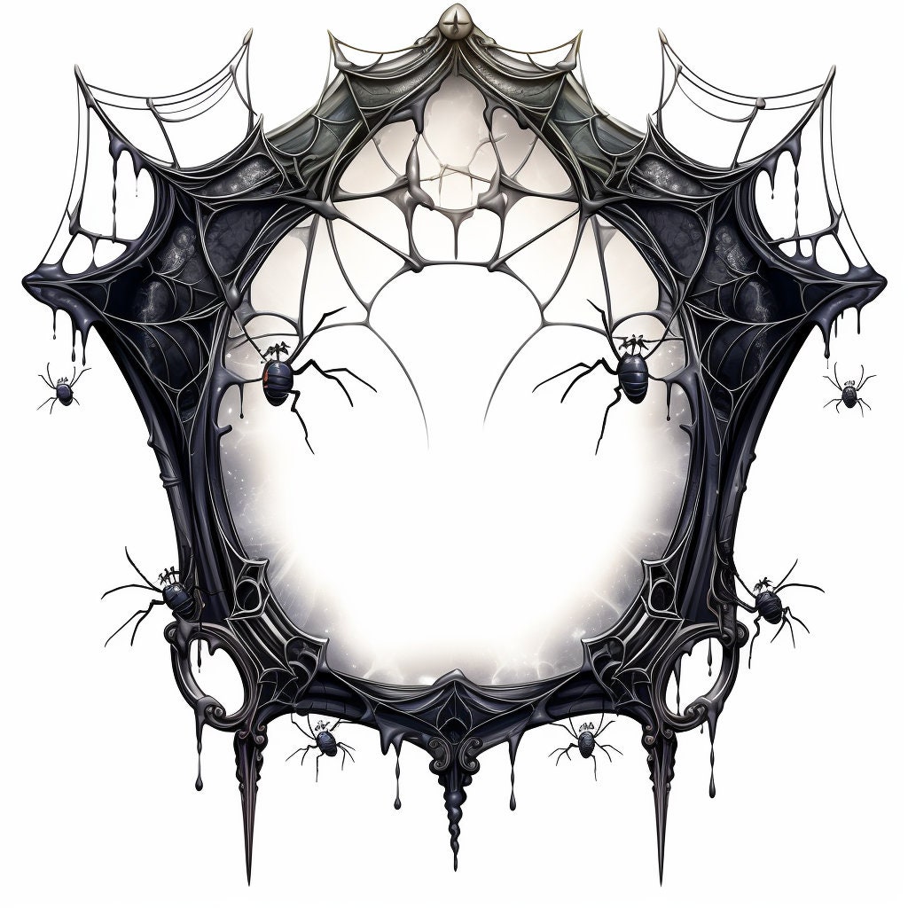 Gothic Spiderwebs Clipart, 10 PNG Pack, Digital Download, Watercolor ...