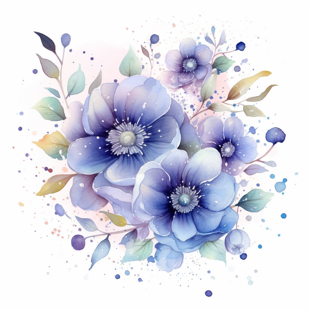 Galaxy Flowers Clipart 10 PNG Pack Digital Download - Etsy