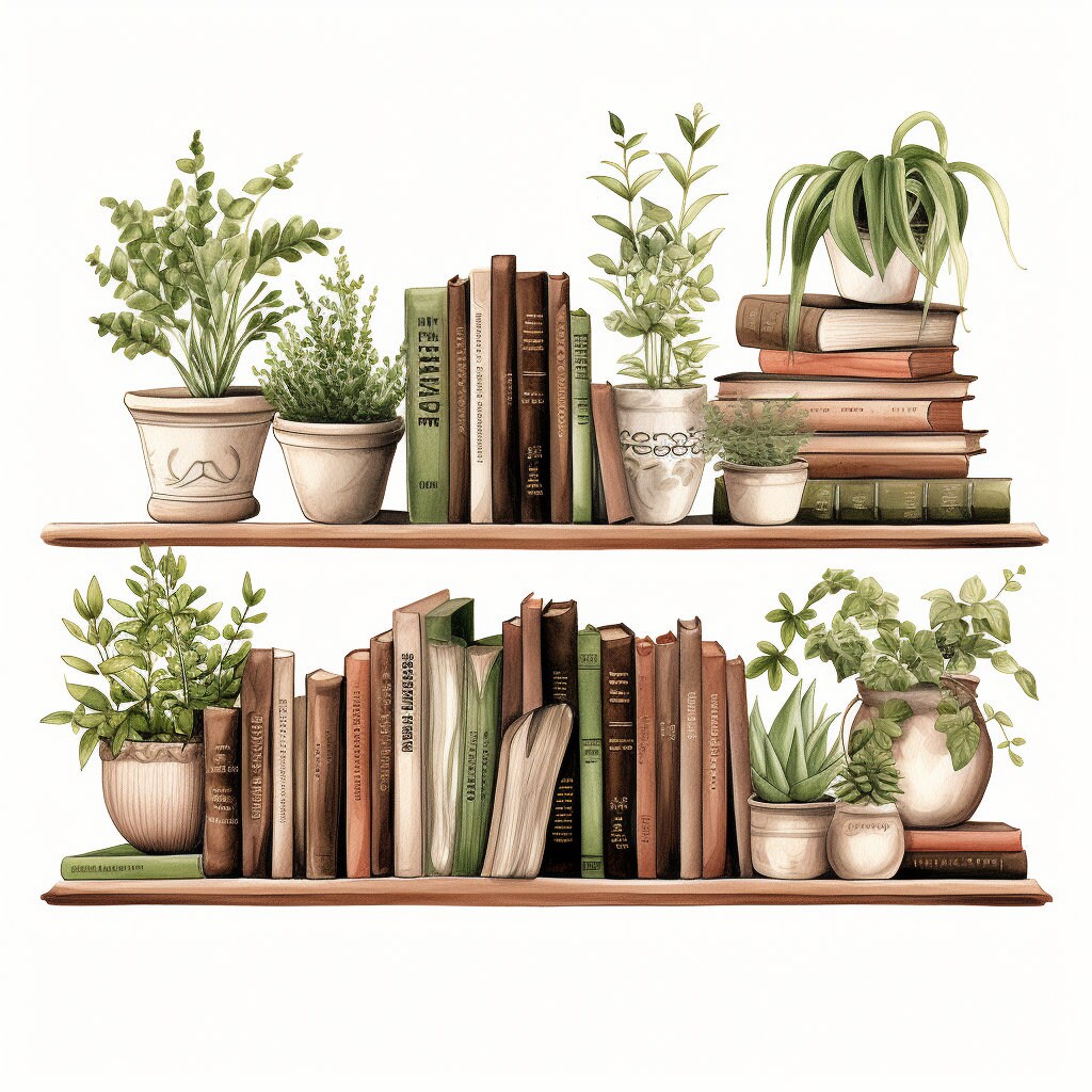 Cottagecore Books Clipart, 10 PNG Pack, Digital Download, Watercolor ...