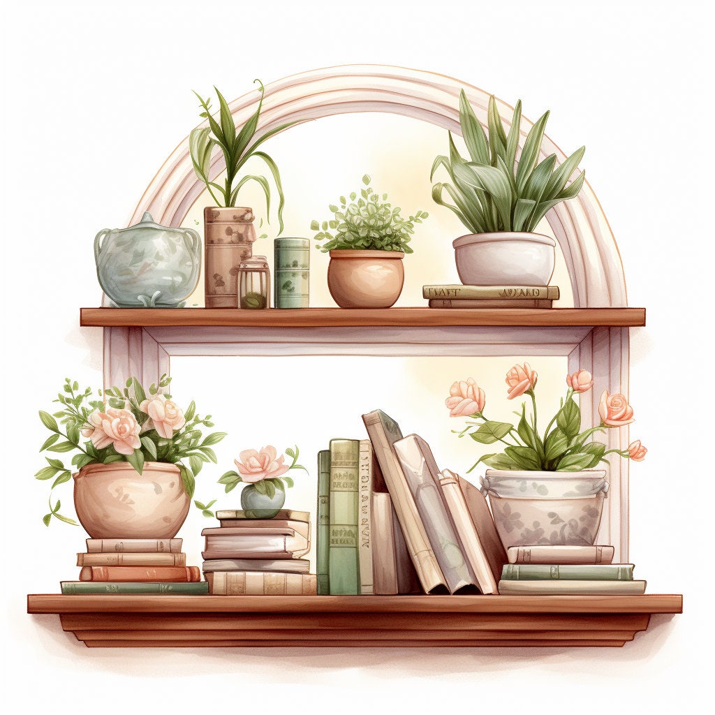 Cottagecore Books Clipart, 10 PNG Pack, Digital Download, Watercolor ...