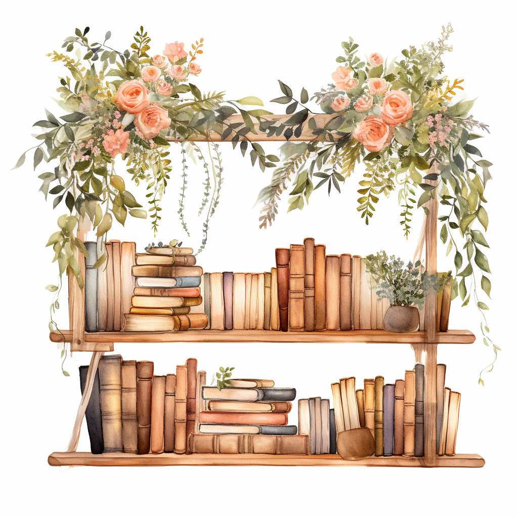 Cottagecore Books Clipart, 10 PNG Pack, Digital Download, Watercolor ...