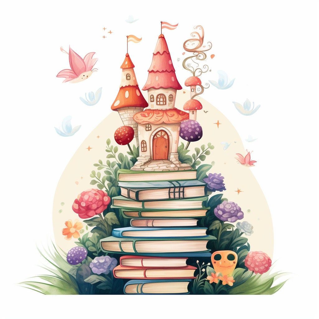 Cottagecore Books Clipart, 10 PNG Pack, Digital Download, Watercolor ...