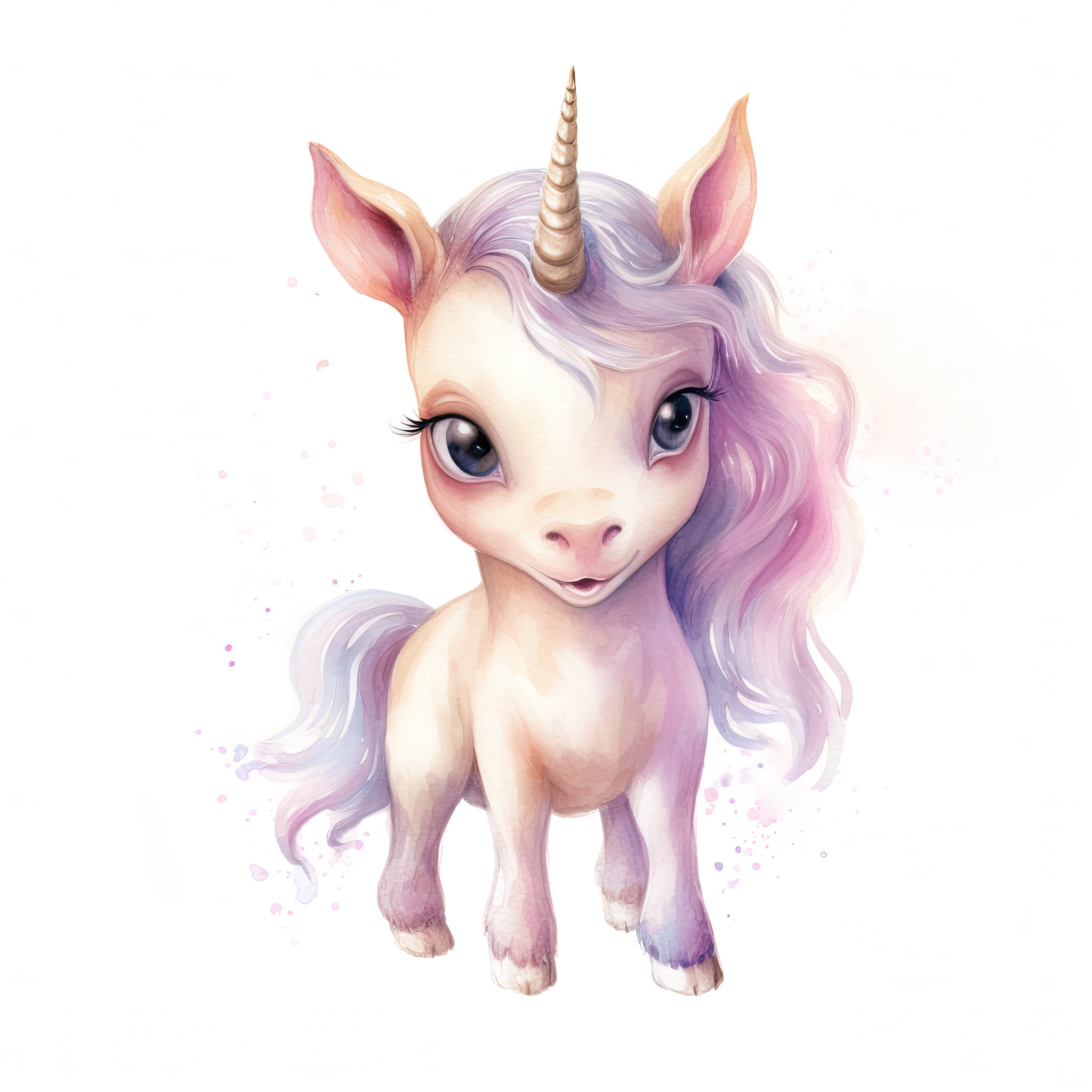 Baby Unicorn 10 PNG Pack, Digital Download, Watercolor Clipart ...