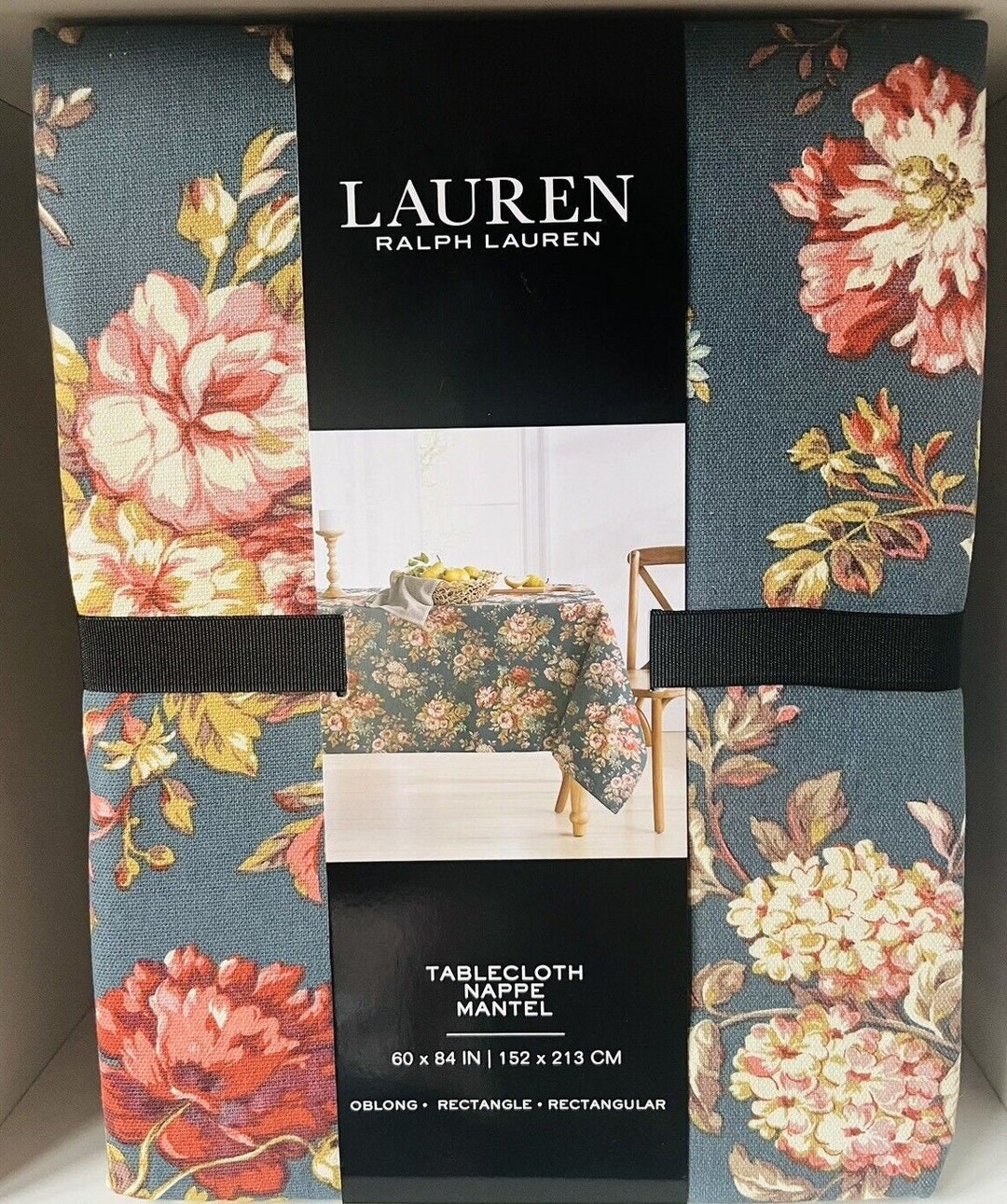 LAUREN RALPH LAUREN Navy Floral Patterned Tablecloth - Etsy