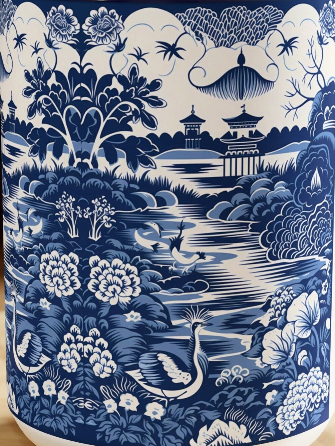 Willow Ware Style, No. 3 Design 15 Oz Mug - Etsy