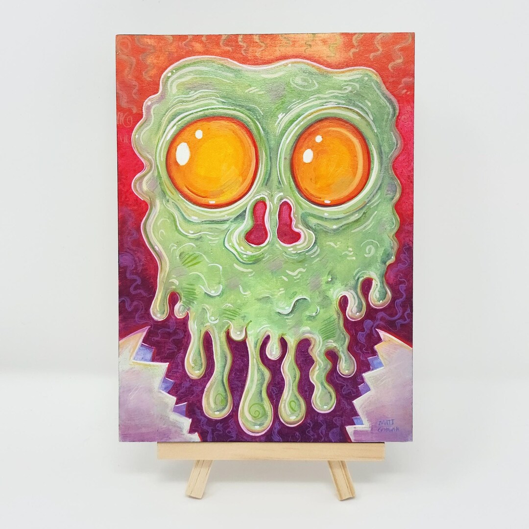 Rotten Egg Food Painting Original Gouache Acrylic Breakfast Art ...