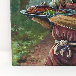 Bear Chef Presents Fish Original Acrylic Painting on Wood by Matt ...