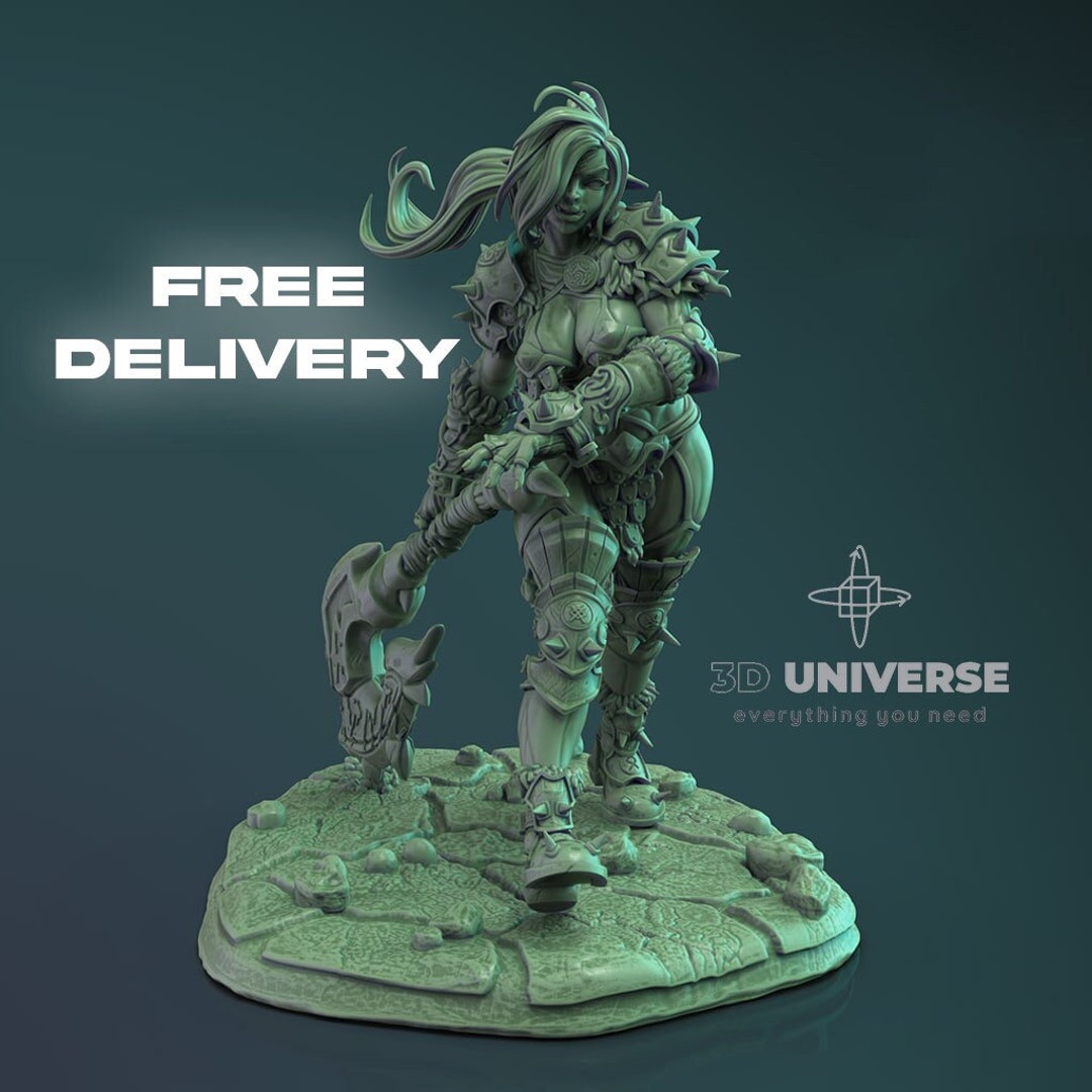 Orc Female Ax Master / Fantasy Boss Monster Mini Dungeons and Dragons ...