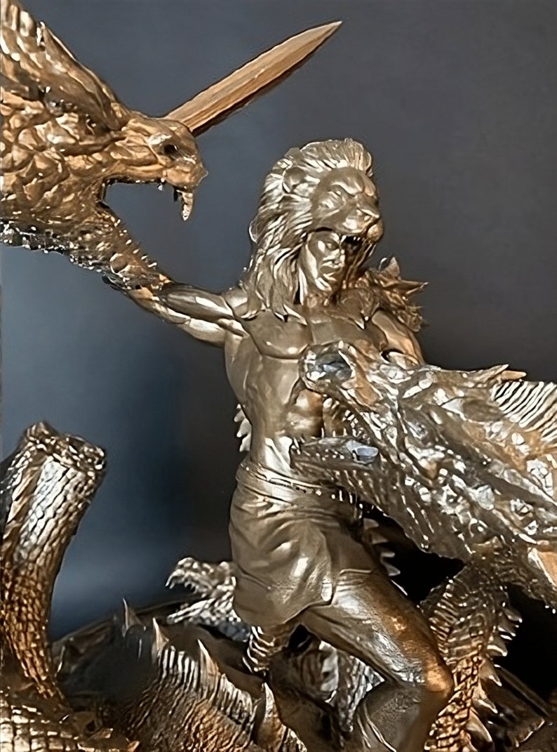Hercules Vs Hydra Collectible 3D Printed Figure / Twelve Labors, Hydra ...