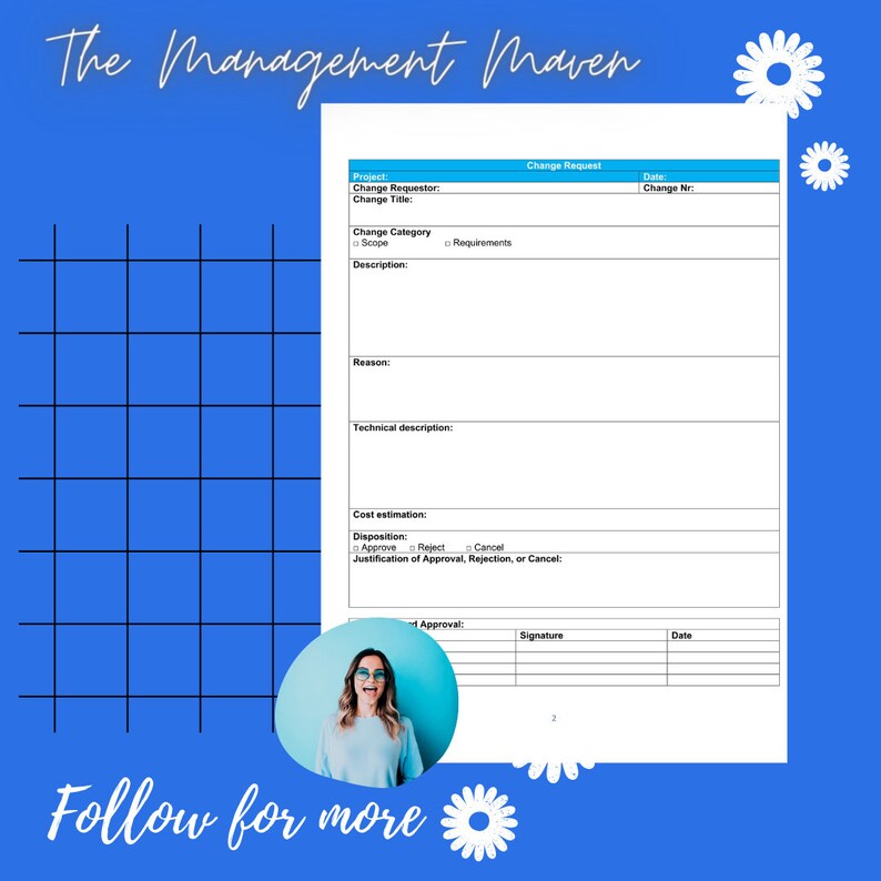 Project Change Request Word Template - Etsy