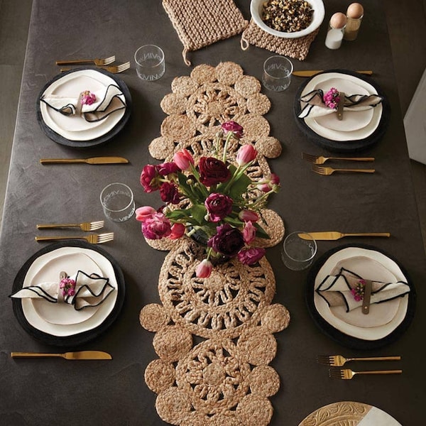 Jute Table Runner - Etsy