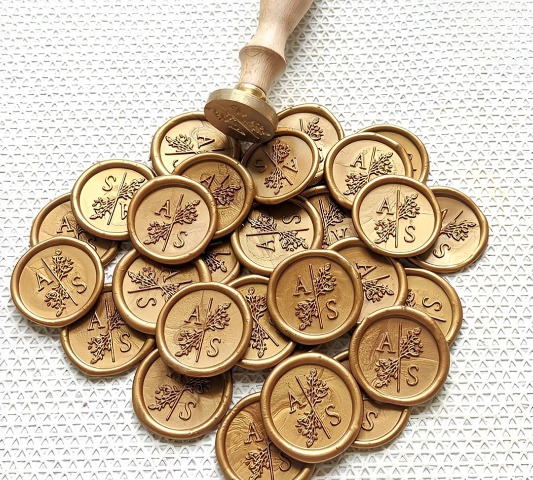 Custom Wedding Wax Seal Stickers, Handmade Wax Seals， Initial Wax Seals ...