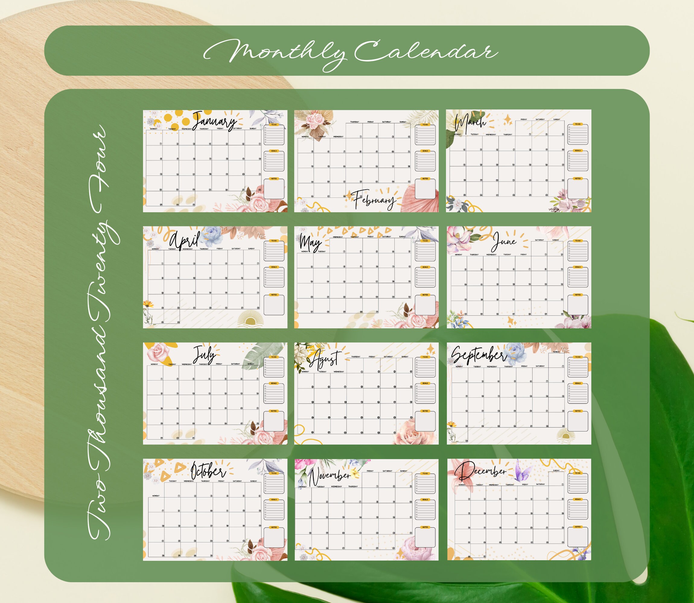 2023-2024 Monthly Calendar - Etsy