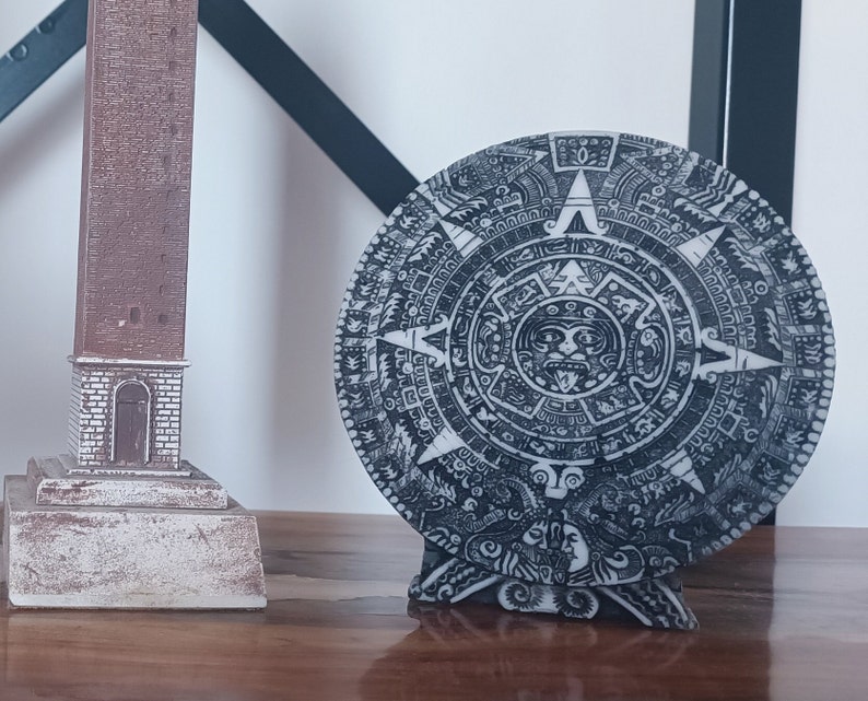 Aztec Sun Calendar, Size: 13cm/5.11inc, Raw Material Artificial MARBLE ...
