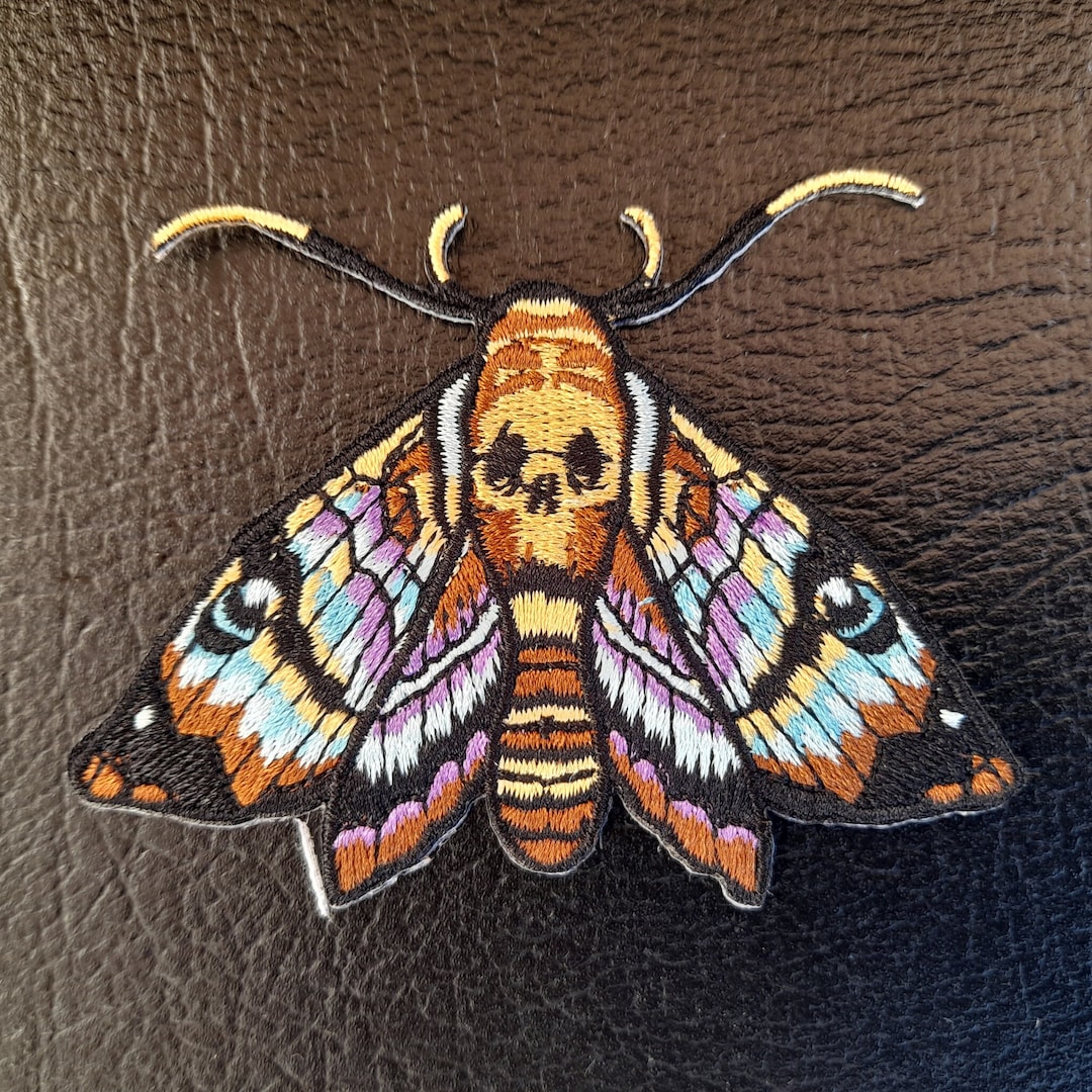 Death Head Hawk Moth Embroidered Patch Nature Lover's Applique Boho ...