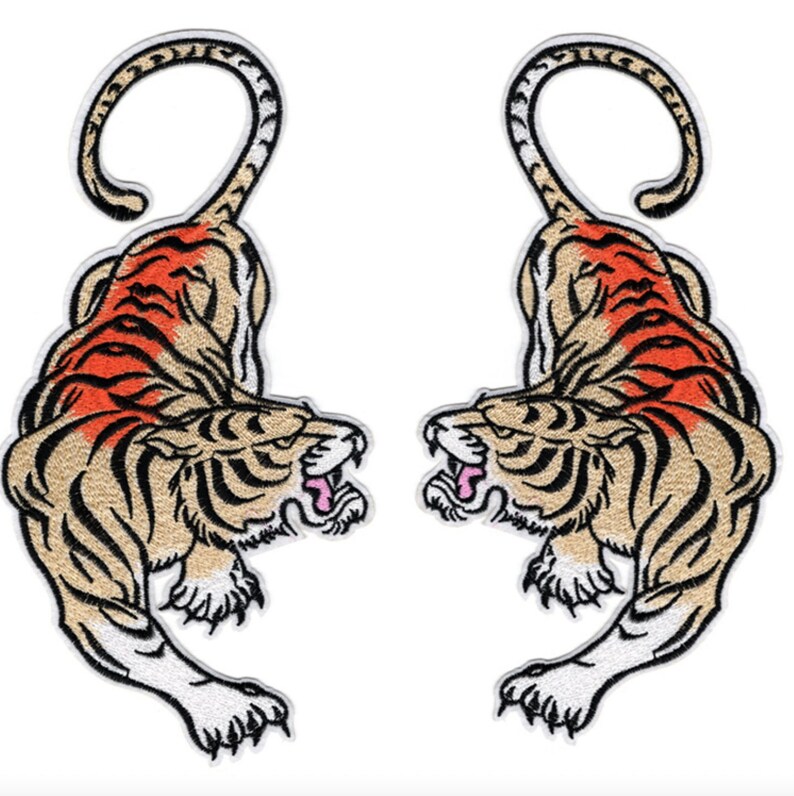 Tiger Embroidered Patch Cult Martial Arts Patches Iron on Applique ...