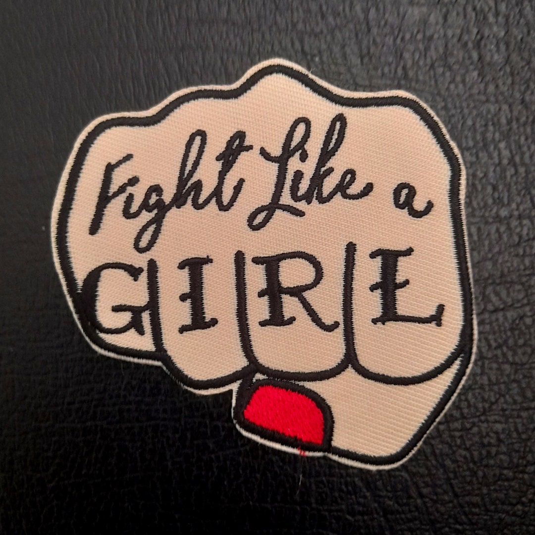 Girl Fist Fight Embroidered Patch Punk Meme Girl Power Tattoo Art Iron ...