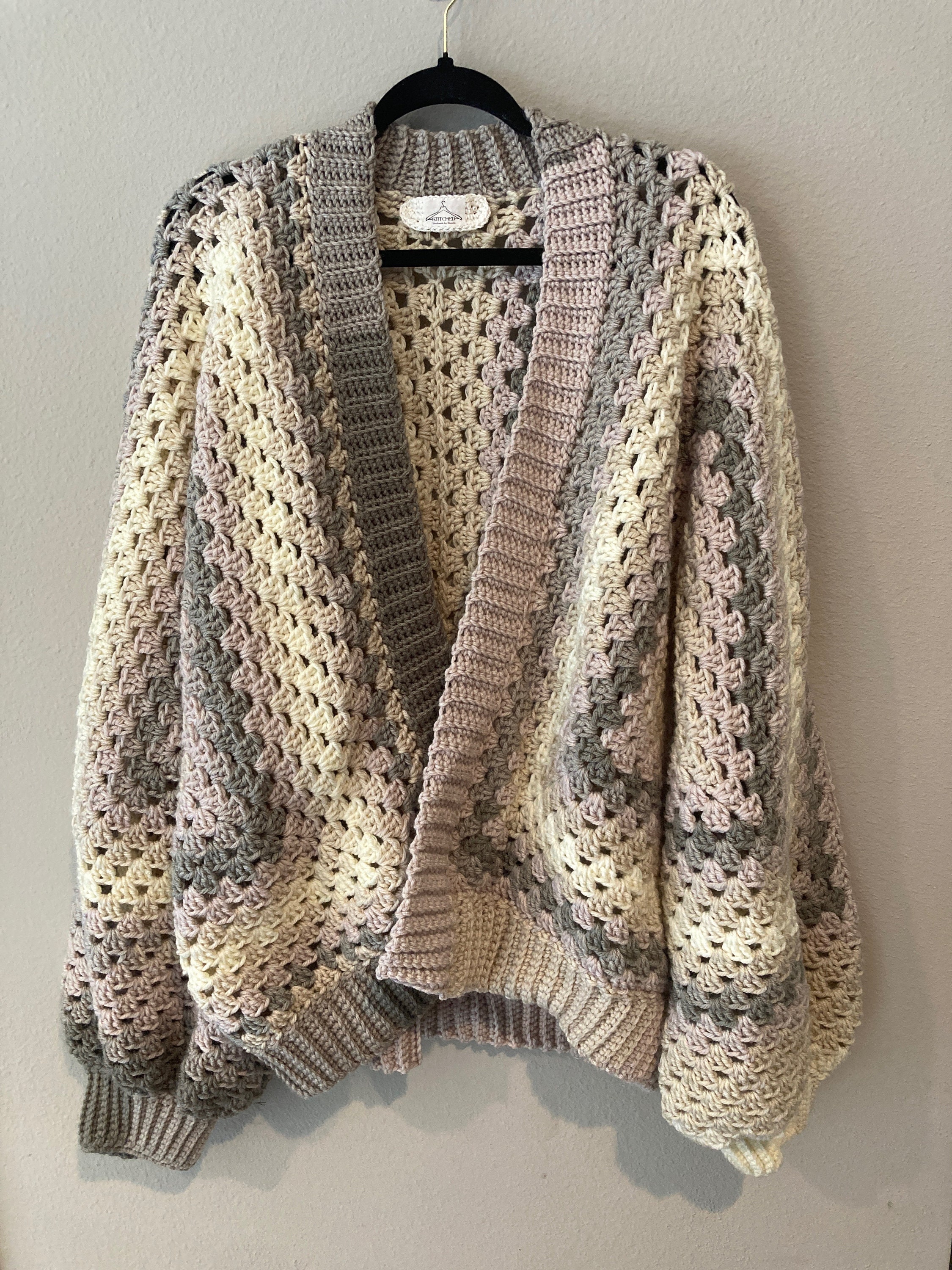 Ombré Hexagonal Crochet Cardigan - Etsy
