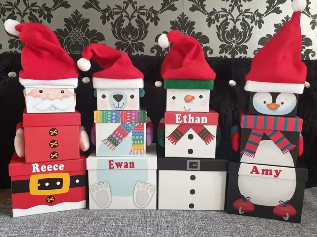 Stackable Christmas Boxes Personalised Christmas Eve Box Polar ...