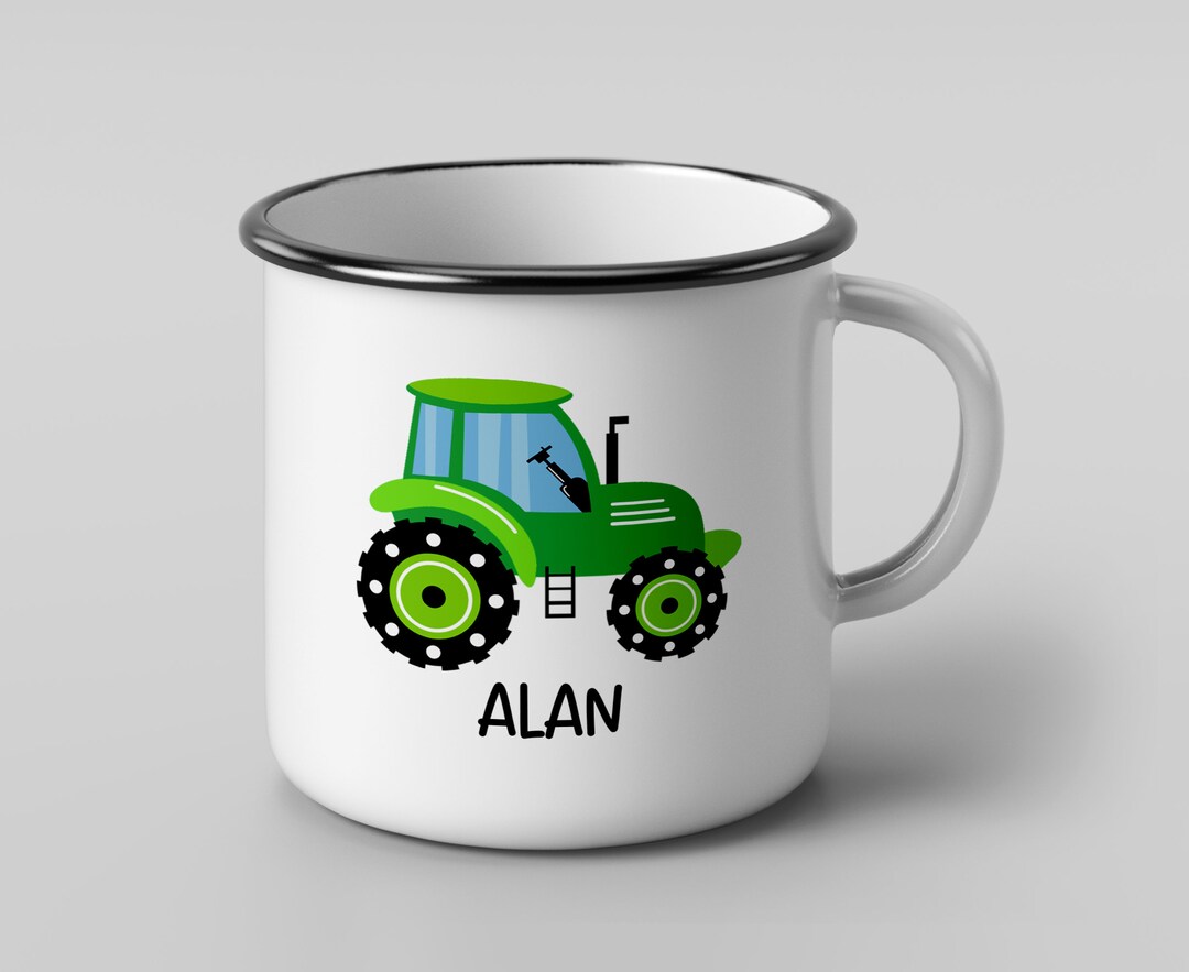 Personalised Childrens Mug | Personalised Green Tractor Cup | Farmer ...