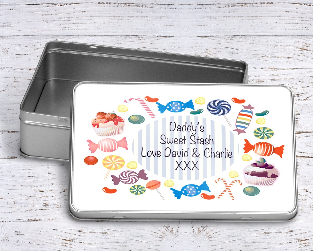 Personalised Sweet Tin | Daddys Sweet Stash | Gift for Dads | Dads ...