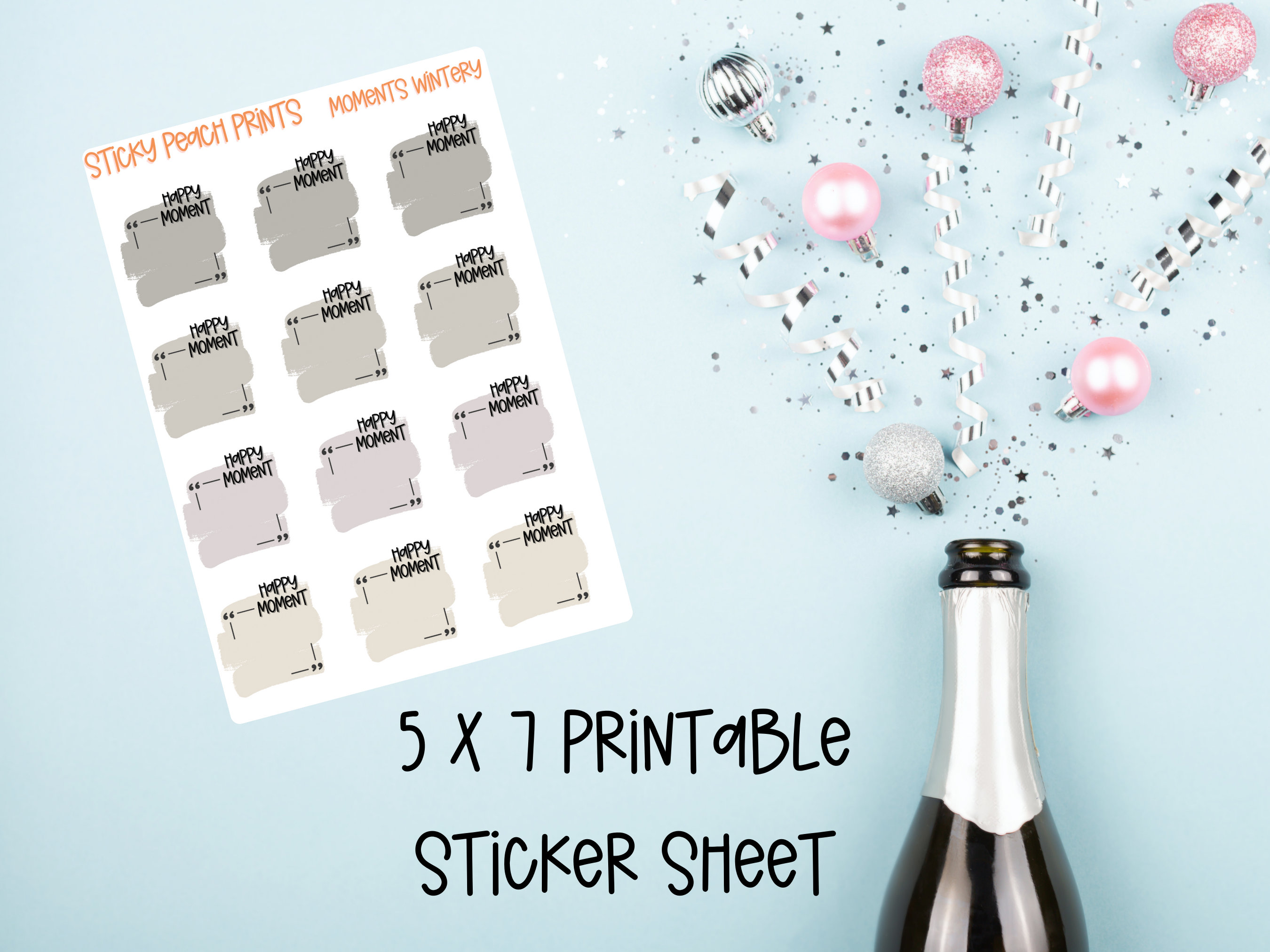 Happy Moment Instant Printable Sticker Download: Memory Planning ...