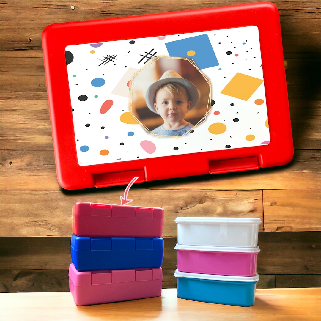 Personalized Gender-neutral Photo Children's Snack Box, Abstract Design ...