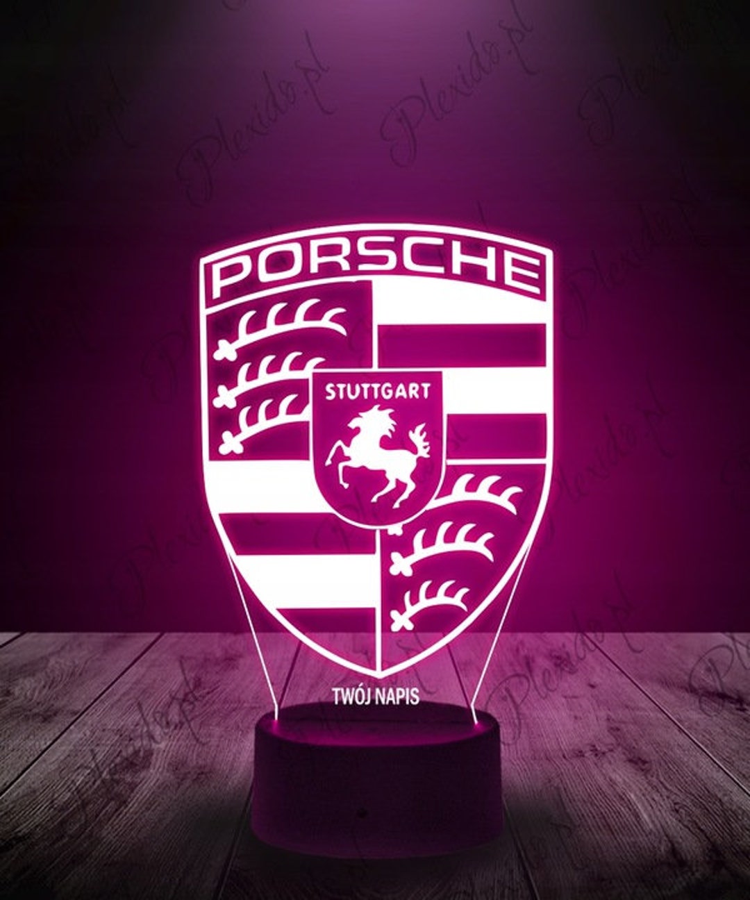 3D Lamp on the Desk Statue Led Porsche Emblem Gift for Men or - Etsy