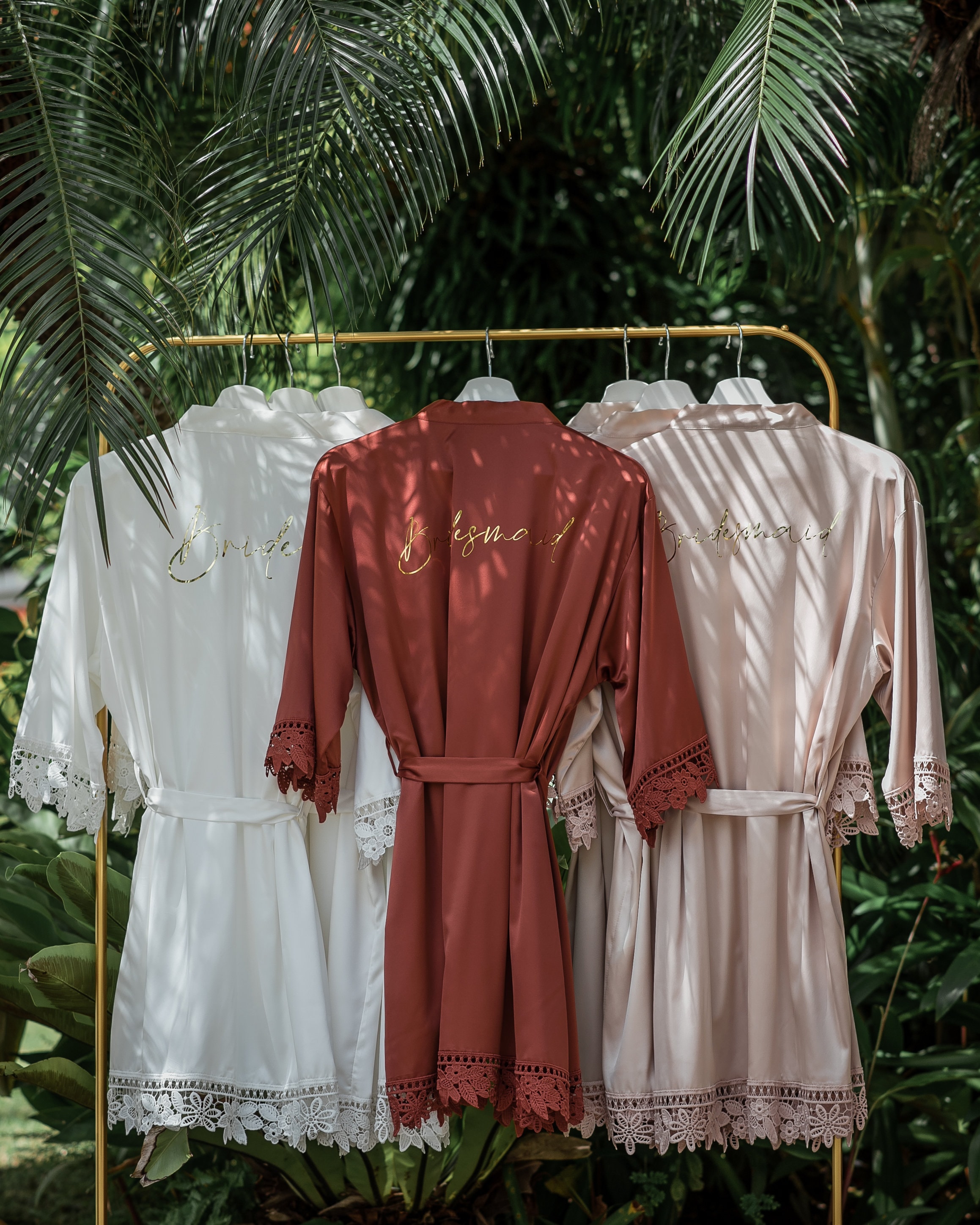 Silky Satin Bridal Robes Bride and Bridesmaids Matching Set - Etsy