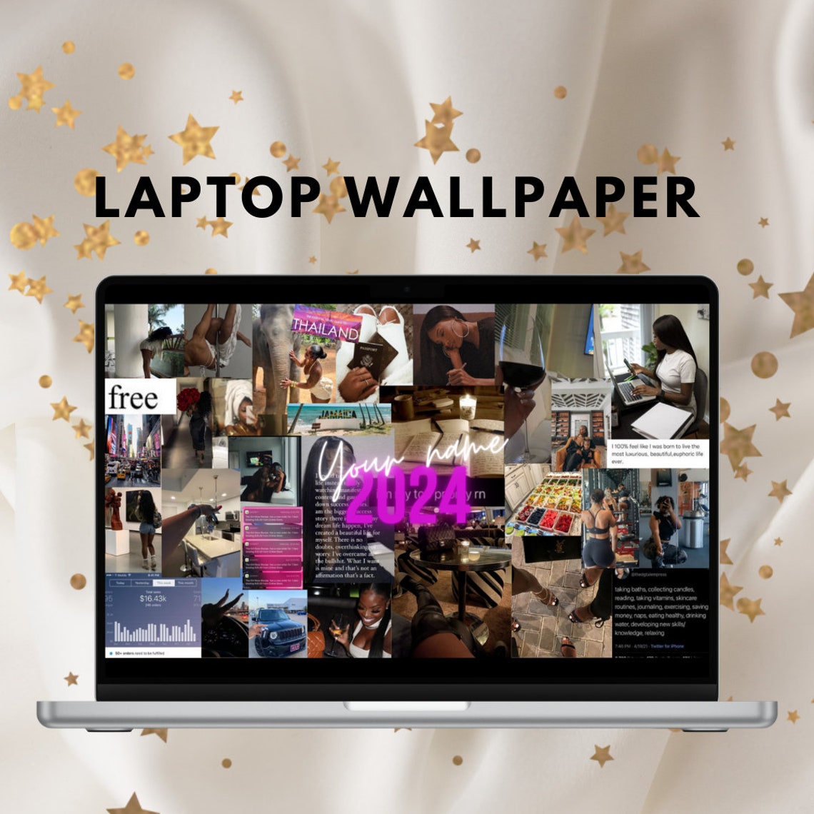 New Year Digital Vision Board Template, Vision Board Desktop/laptop ...