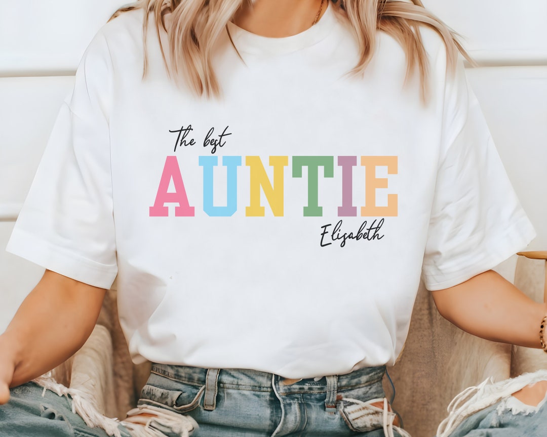 Custom Auntie Shirt With Names, Personalized Aunt Tshirt, Announcement ...