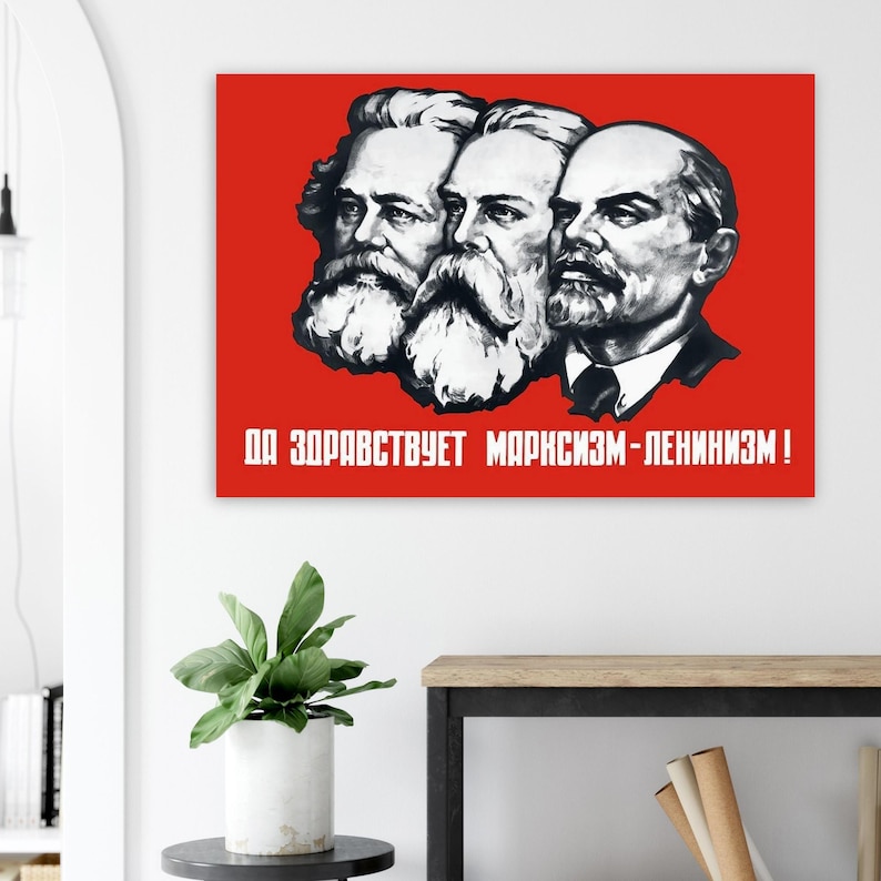Long Live Marxism-leninism! | Soviet Poster Reprint (1976) With Marx ...
