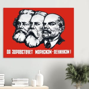 Long Live Marxism-leninism! | Soviet Poster Reprint (1976) With Marx ...